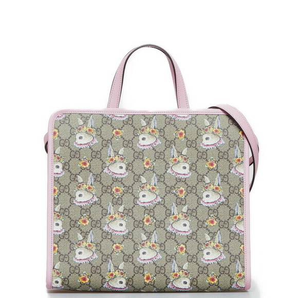 Gucci | Bags | Gucci Gg Supreme Rabbit Shoulder Bag Brown Pink Canvas ...